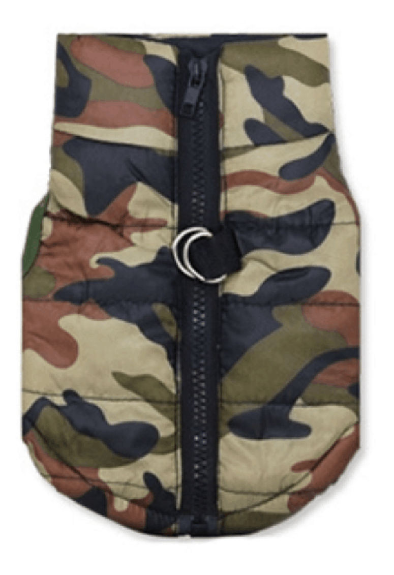Camouflage Print Winter Dog Coat (Jacket) – Pink, Blue, and Army Camo ...