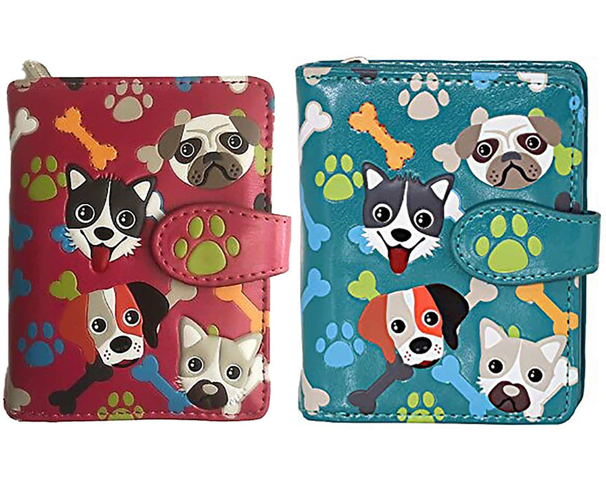 Dogs, Bones, and Paws Faux Leather Wallet by ShagWear – PetDesignZ
